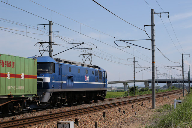 線路際の小さな幸せ: 56レ EF210-106 『福山レールエクスプレス』 新塗装の吹桃