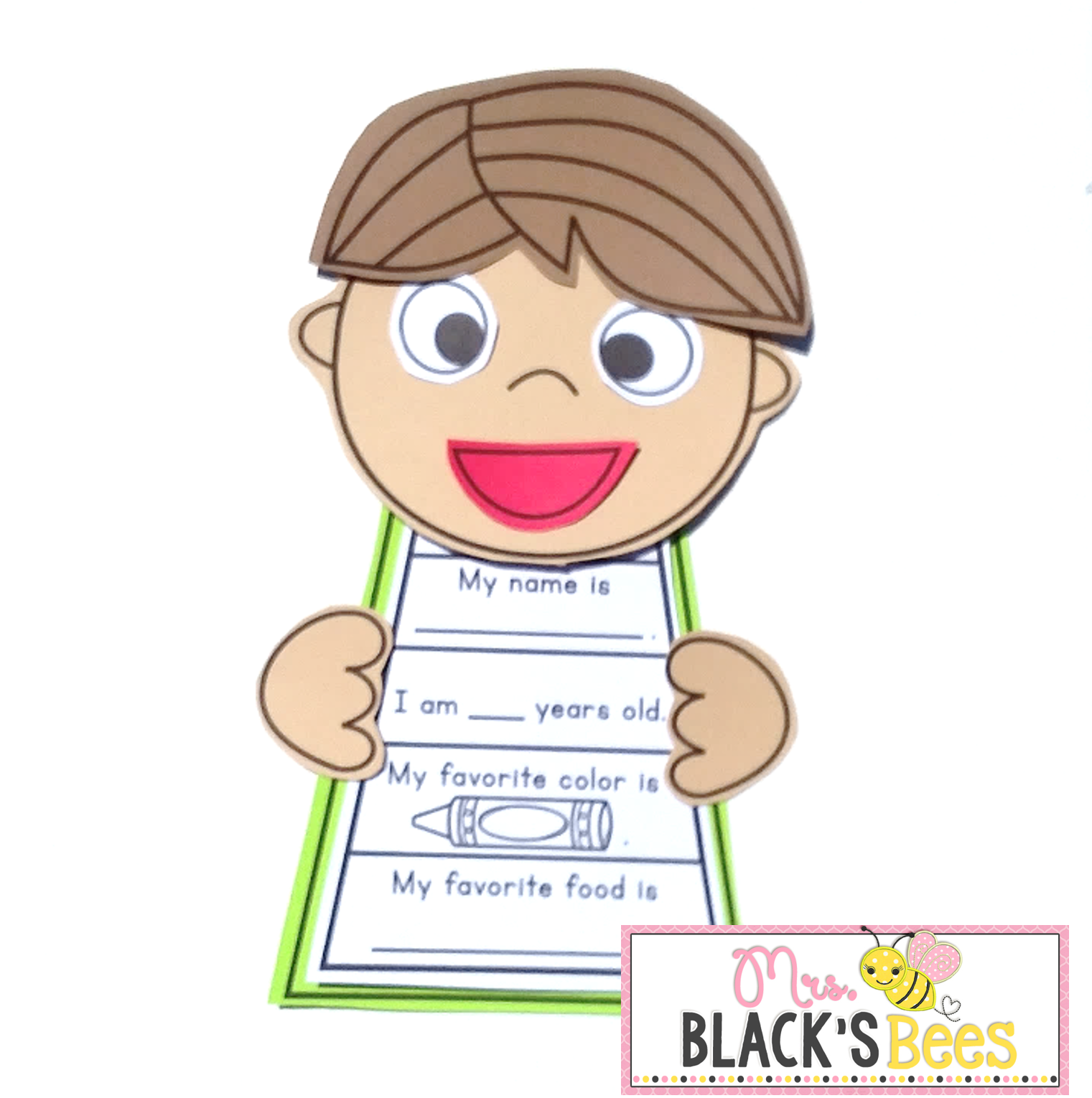 All About Me Craft Mrs Black s Bees all-about-me-craft-mrs-black-s-bees