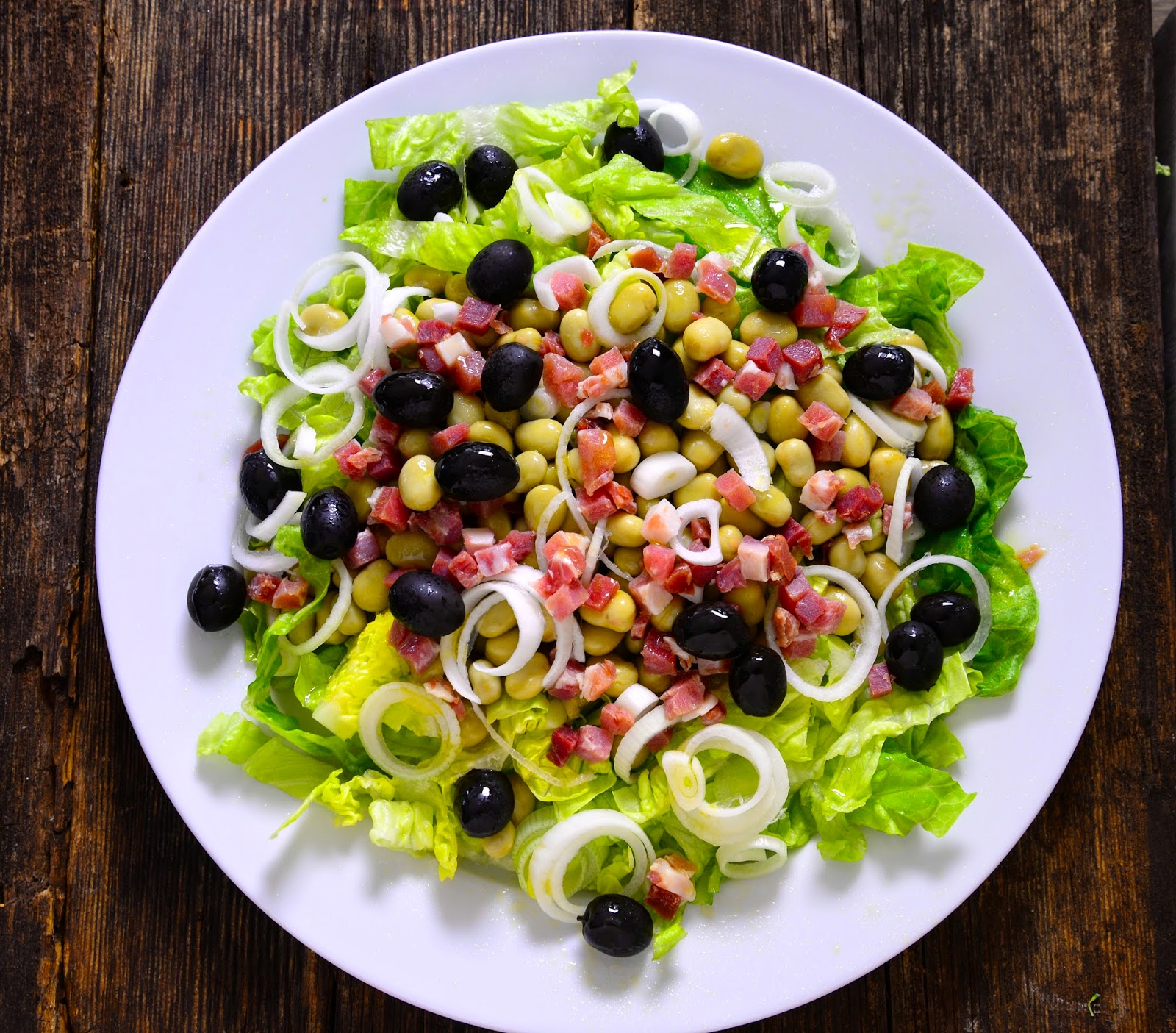 Mi caja de recetas: Ensalada de habas y jamón