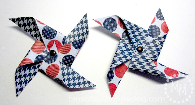 Patriotic Pinwheels {& Double Pinwheel Tutorial} - The Scrap Shoppe