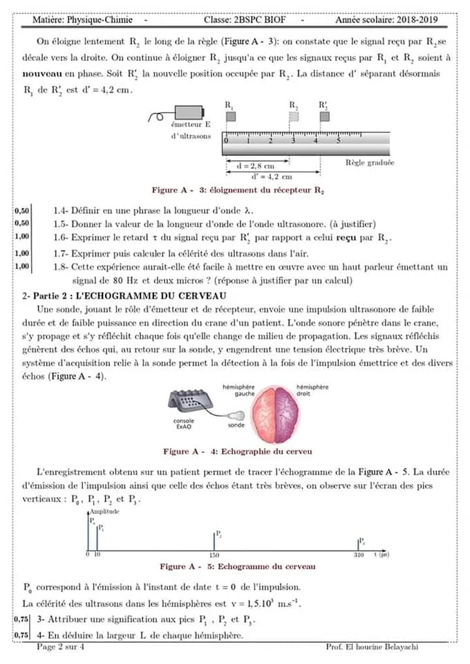 controle 1 physique-chimie semestre 1 2bac international
