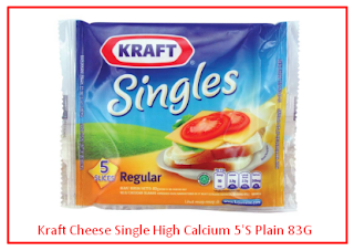 Harga Kraft Cheese Single High Calcium 5'S Plain 83G di Indomaret.