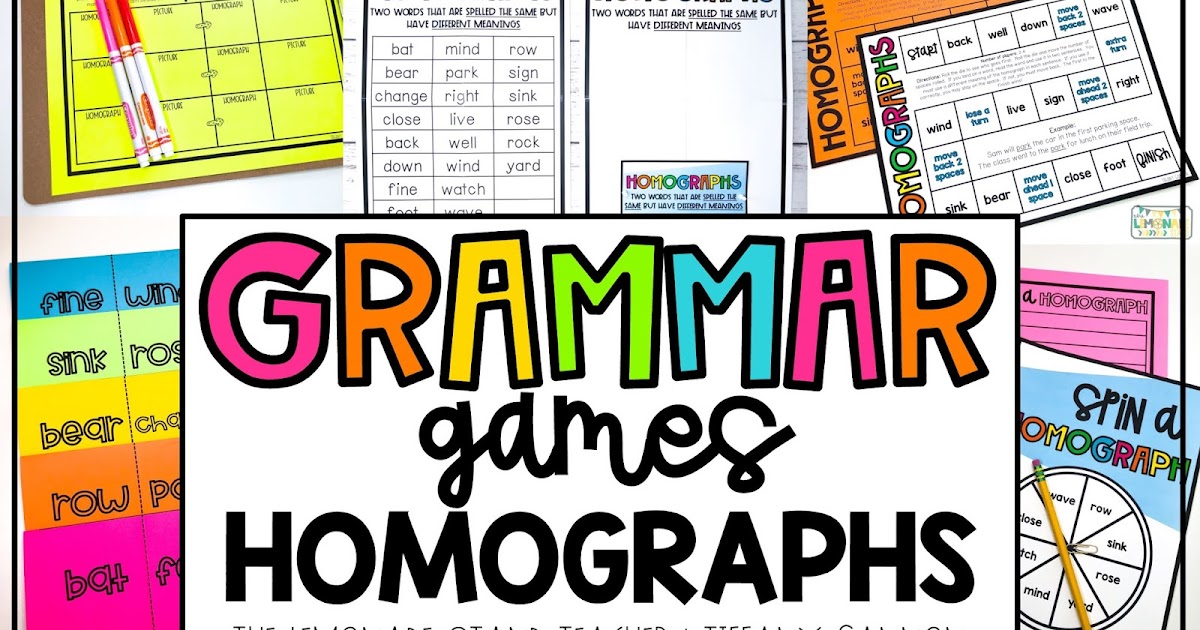 Homographs Grammar Activities and Games | The Lemonade Stand