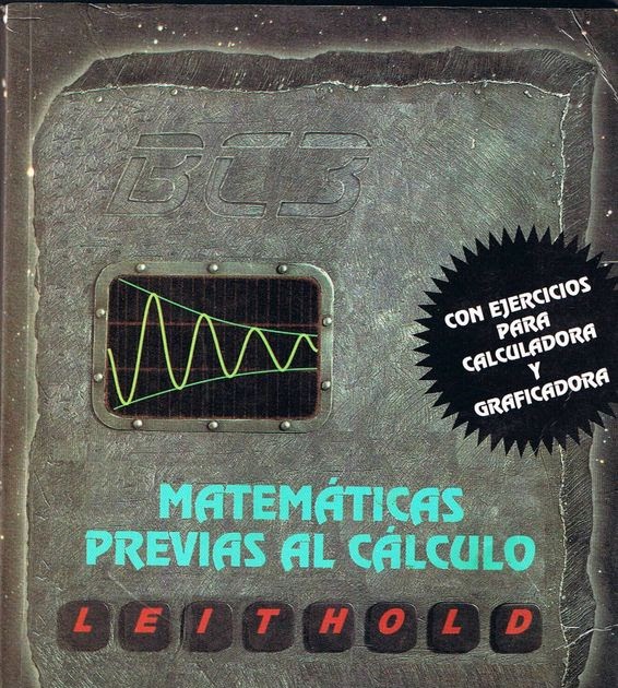 Libro Matemáticas Previas al Cálculo - Leithold - tercera edicion en ...