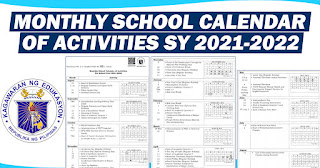 MONTHLY SCHOOL CALENDAR OF ACTIVITIES (SY 2021-2022) - Teachers Click