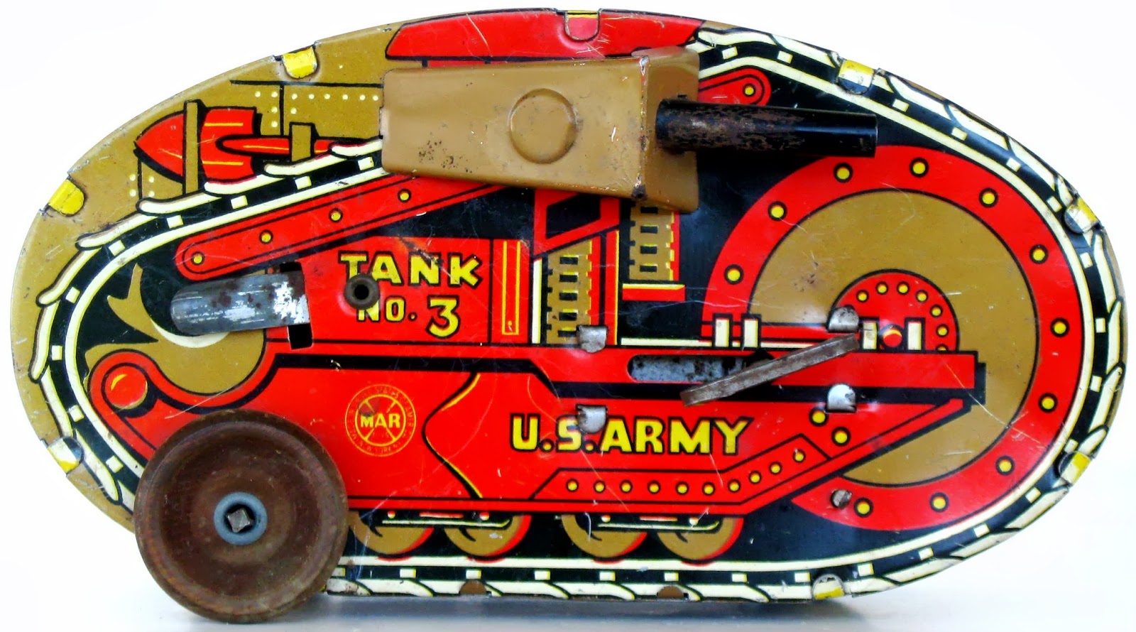 Toys and Stuff: Marx 1938 U.S. Army Tank No. 3 Turnover Tank