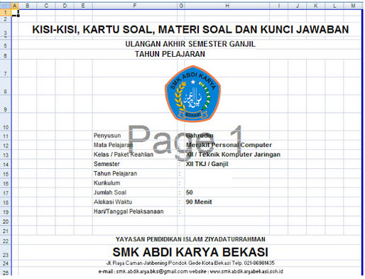 Aplikasi Kartu Soal Kisi-Kisi Dan Naskah Soal - Pejuang Ngopi