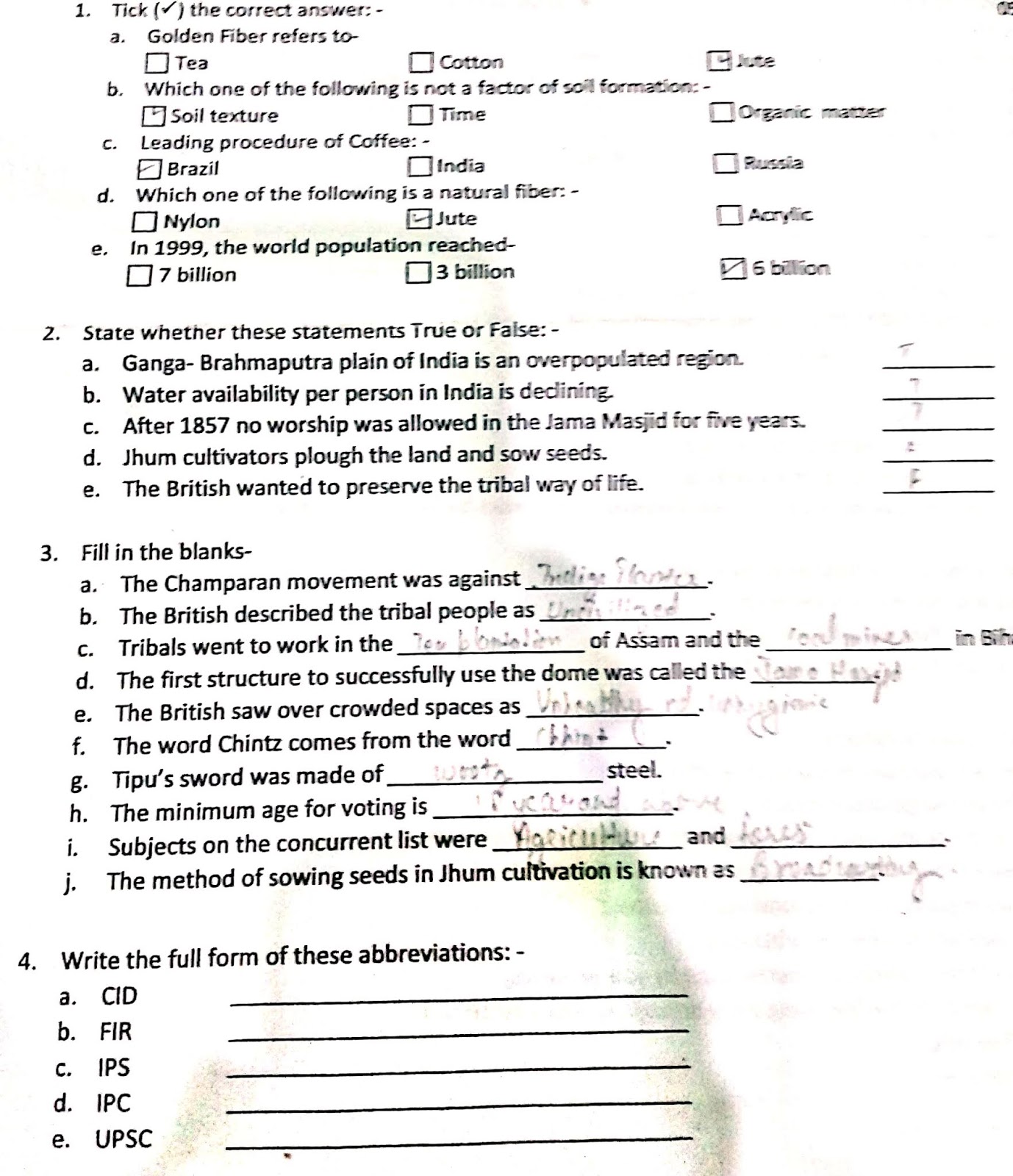 CBSE SOLVED QUESTION PAPER OF CLASS 8 SUBJECT SST ANNUAL cbse-solved-question-paper-of-class-8-subject-sst-annual