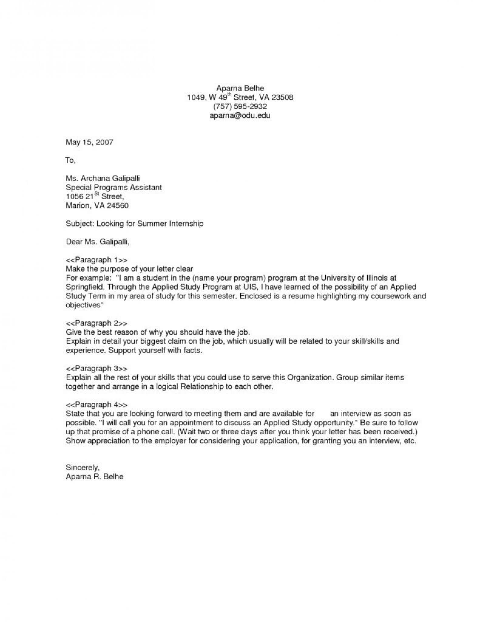 General Cover Letter Template ~ Resume Letter