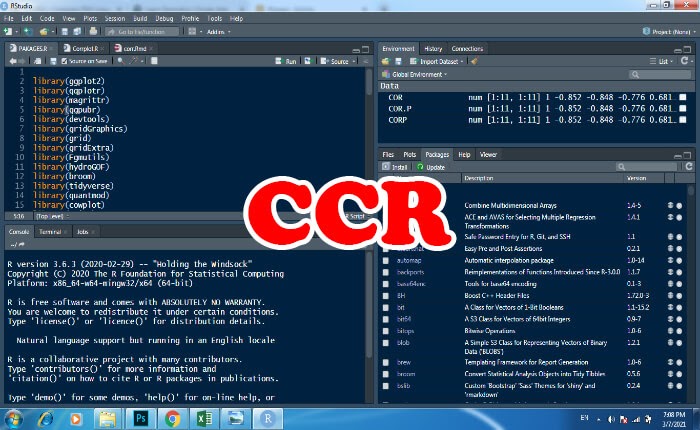 Calculate correlation coefficient r using rstudio