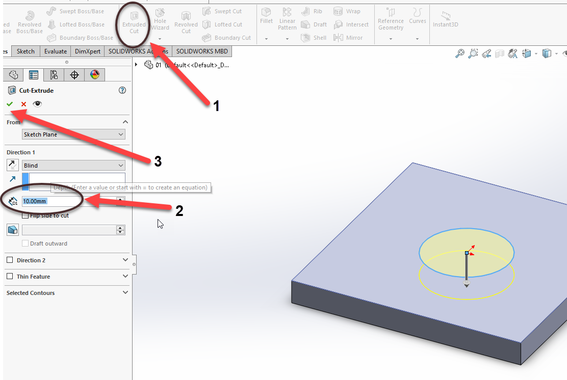 Cara Menggunakan Extrude Cut Pada Solidworks - WebMasDwi