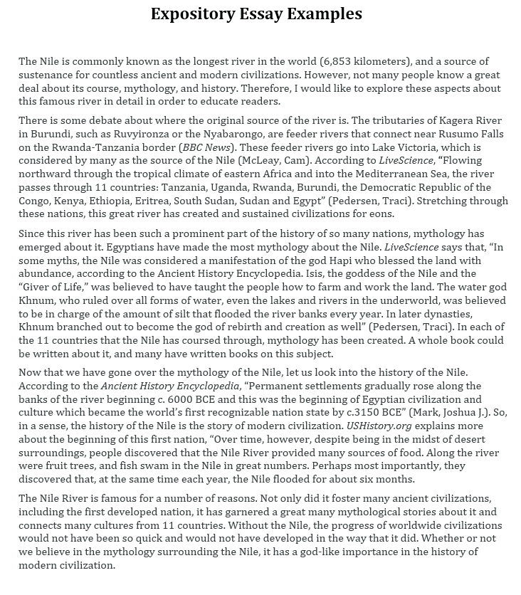 Examples Of Good Expository Essays ~ Resume Letter