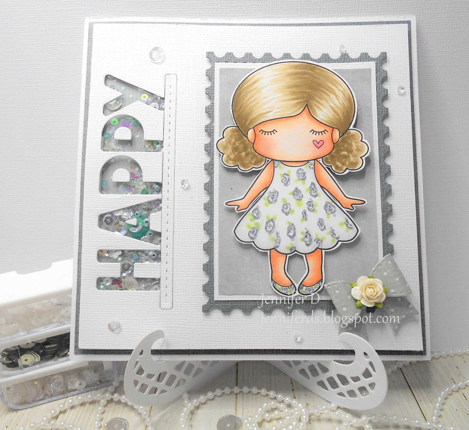 JenniferD's Blog: La-La Land Crafts Shaker Word Card Tutorial