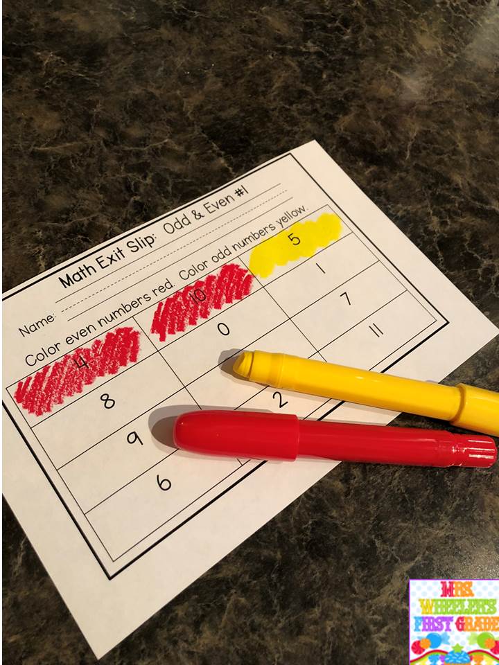 Mrs. Wheeler's First Grade Tidbits: Math Exit Slips