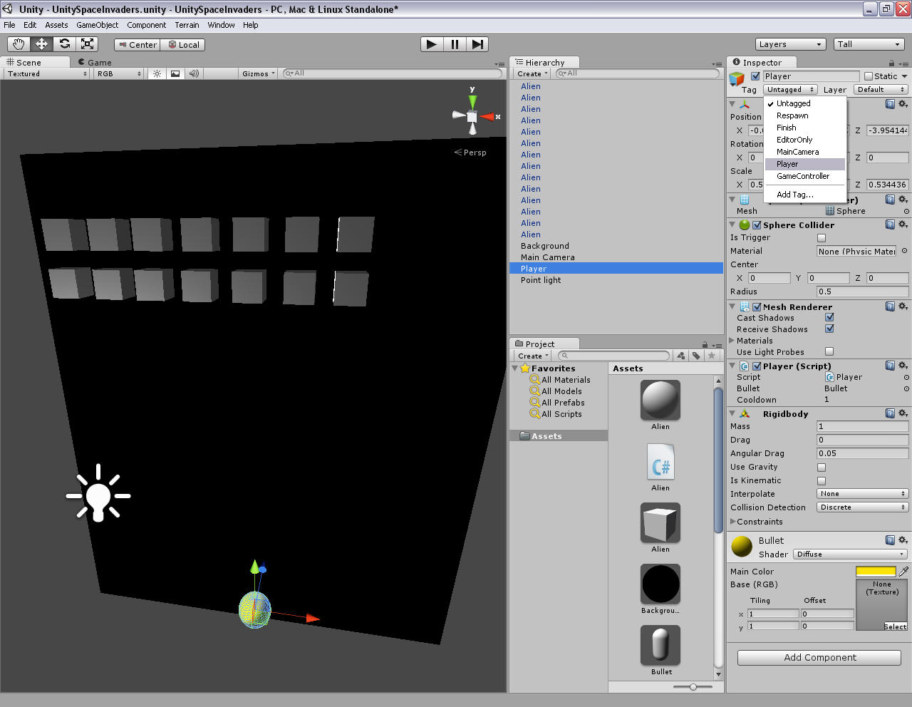 Programmer S Ranch Unity3d Space Invaders Part 5 Behaviour