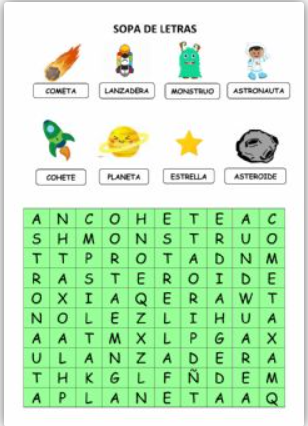 Blog de 3º La aventura continúa: Sopa de letras sobre el espacio