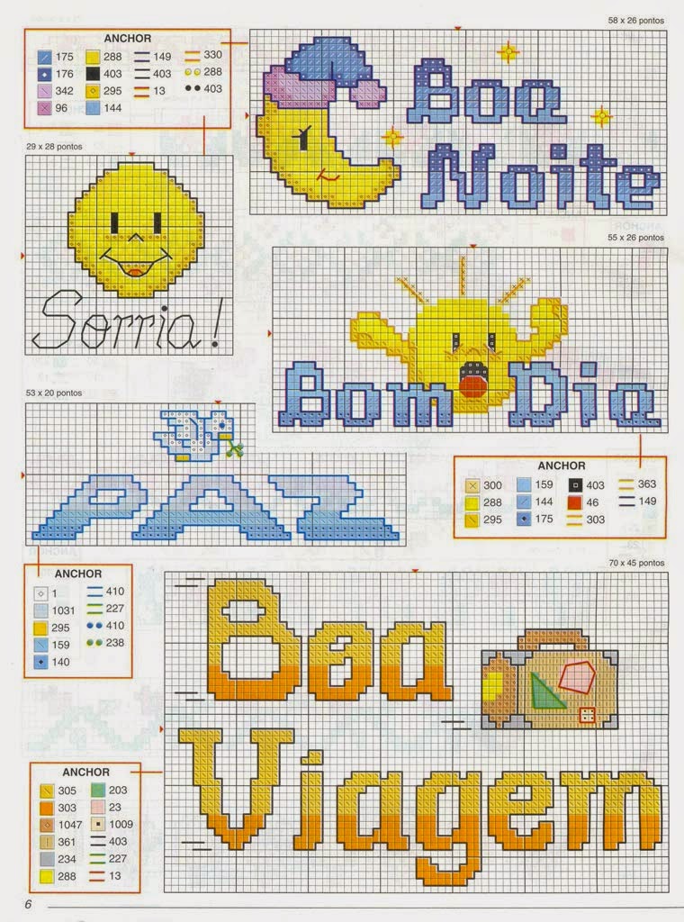 Coelho, lua e estrelas em ponto cruz - Bordados em Ponto Cruz