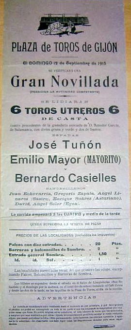 PEÑA TAURINA GIJONA: JOSE TUÑÓN UN TORERO NACIDO EN GIJON