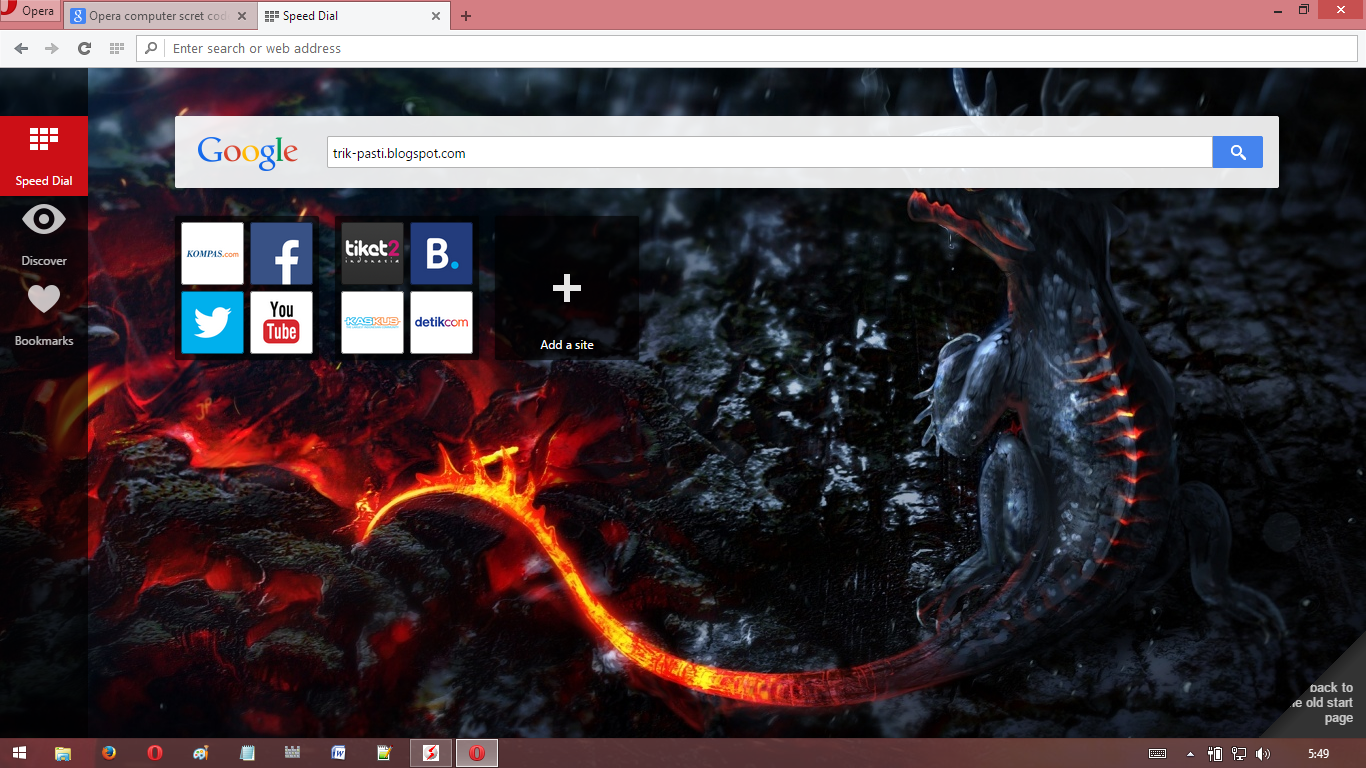 Cara mengganti tema opera dengan photo kita sendiri - Trik Pasti