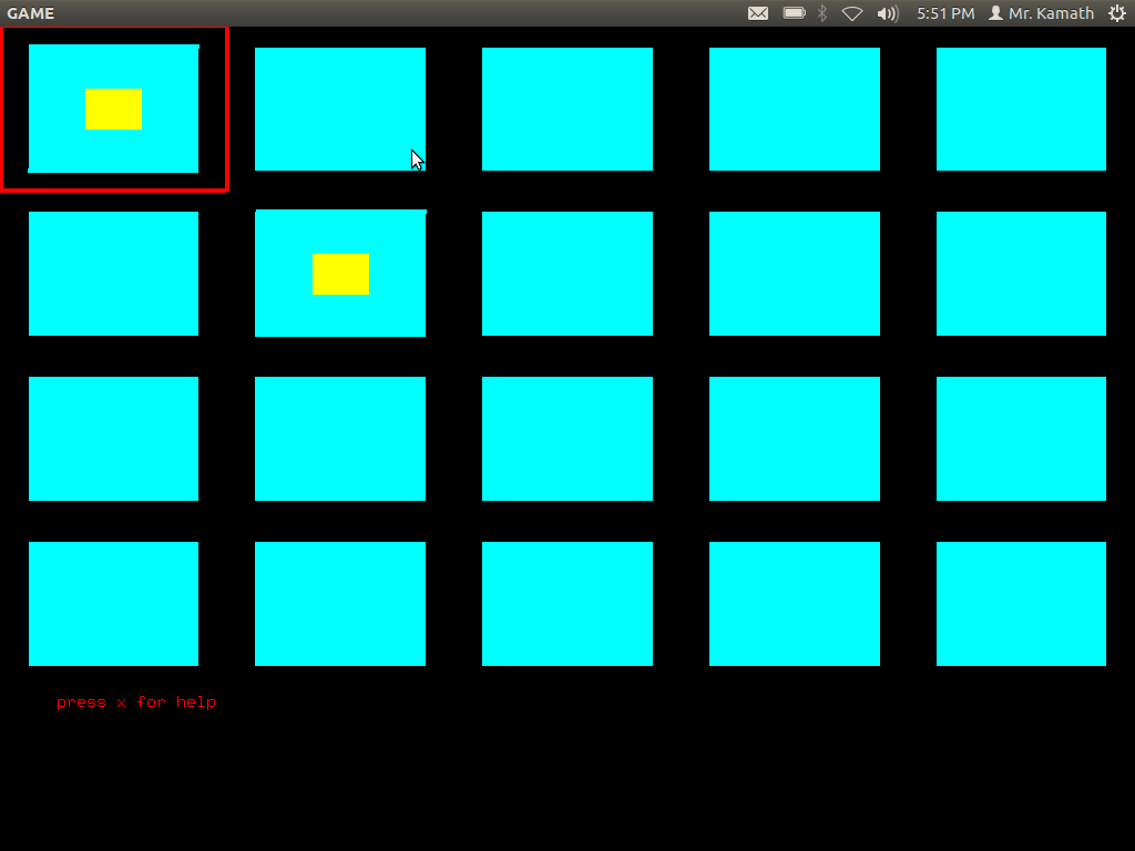 solutions: Computer Graphics- 16. MEMORY BLOCKS GAME USING OpenGL