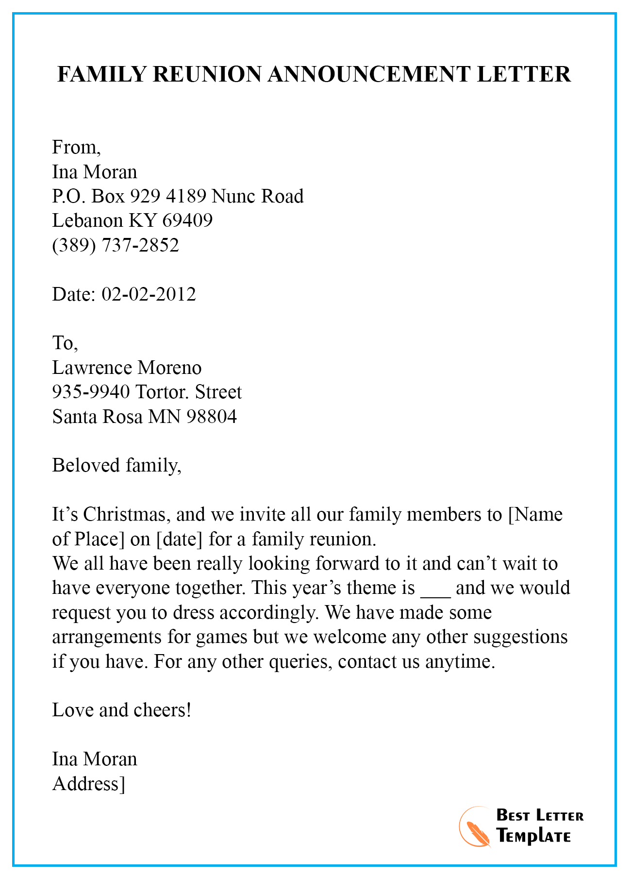 Family Letter Template ~ Resume Letter