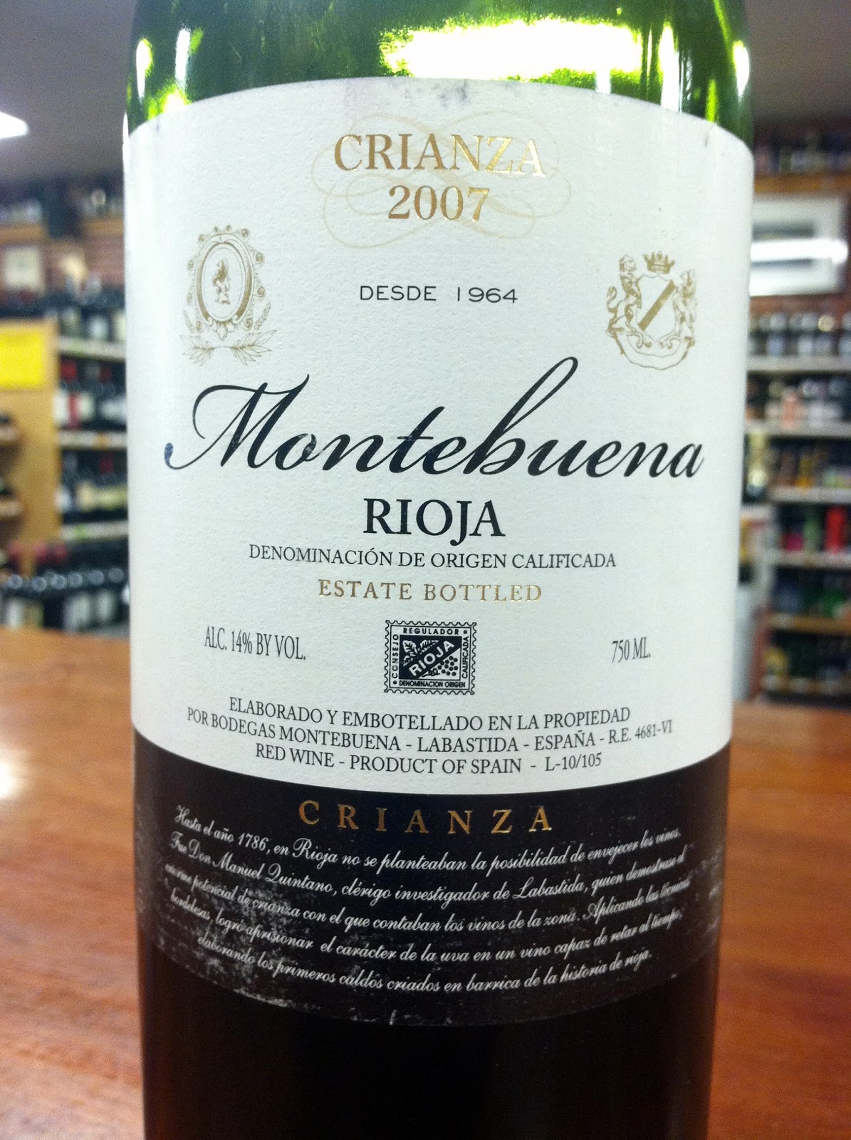 Brandy's Wine Blog: Tasting- Montebuena Rioja Crianza