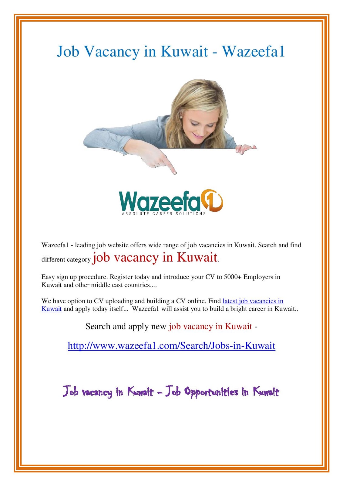 Jobs in Kuwait : Search and find perfect job vacancy in Kuwait