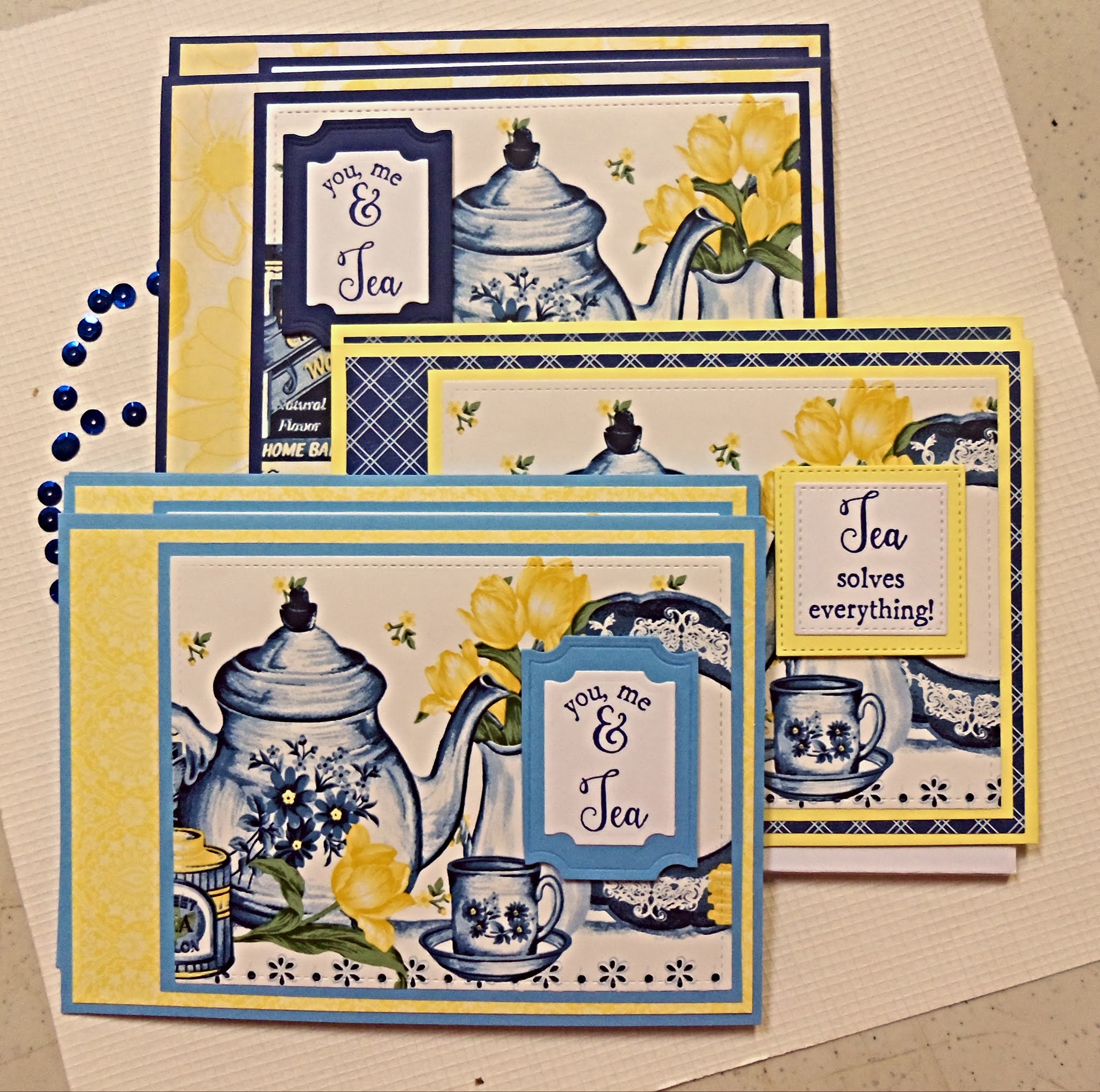 Her Peaceful Garden: Tea-Themed Note Card Set