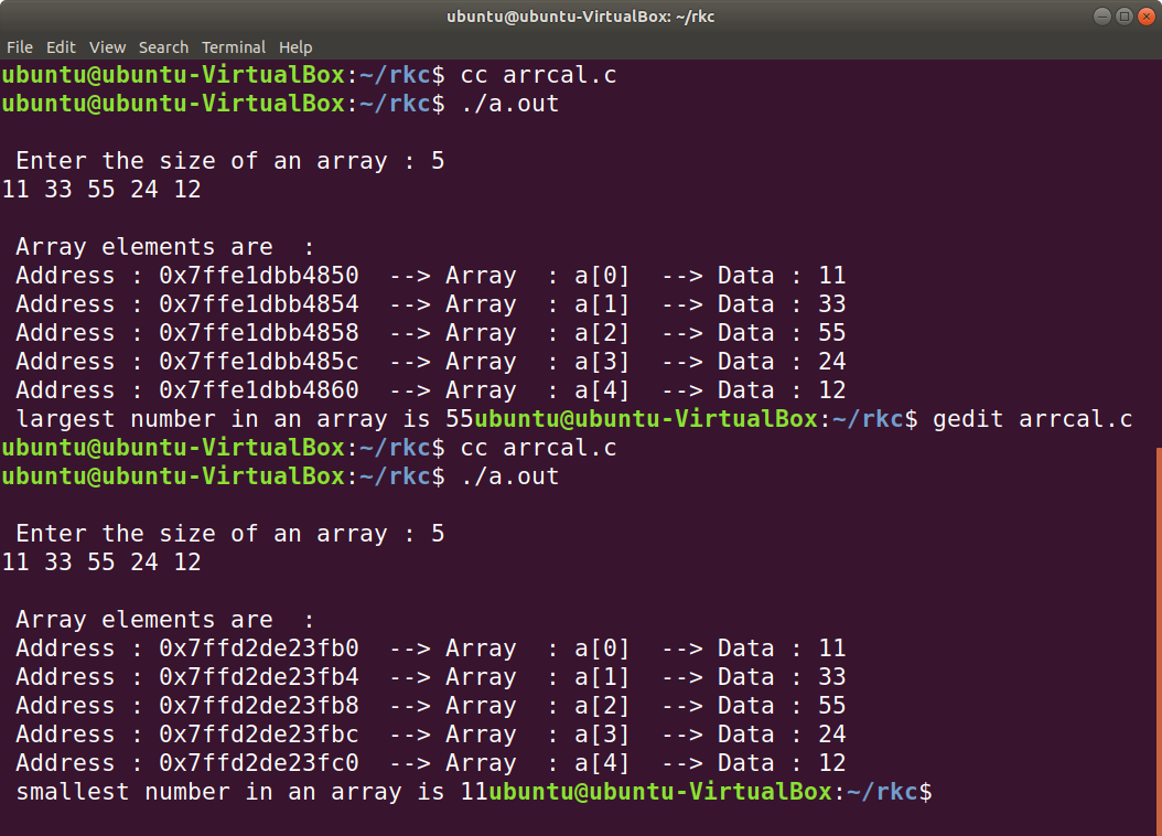 C Language Programming Program To Find Smallest Number In An Array Of One Dimensional Array 0376