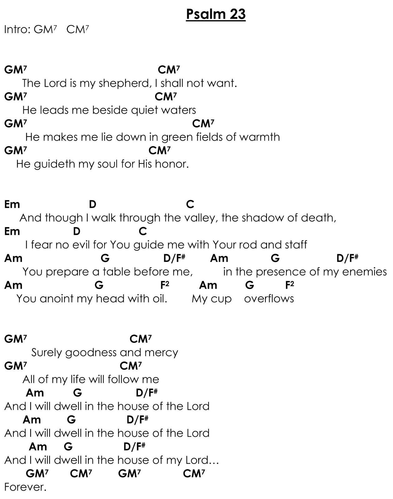 Sunday Singables: "Psalm 23"