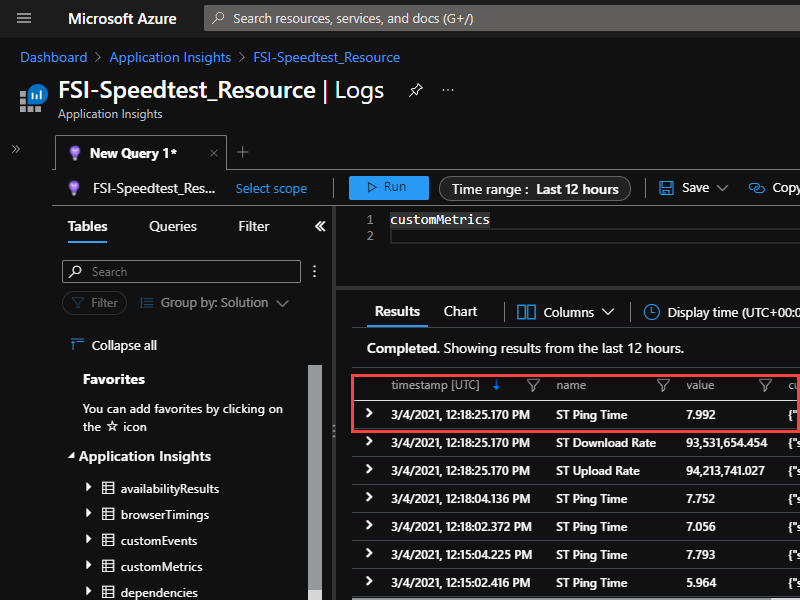 Querying Python Metrics as customMetrics and custom attributes as ...