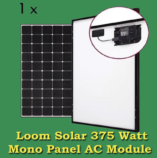 Loom Solar 375 Watt Mono Panel AC Module | Mono Solar Panel