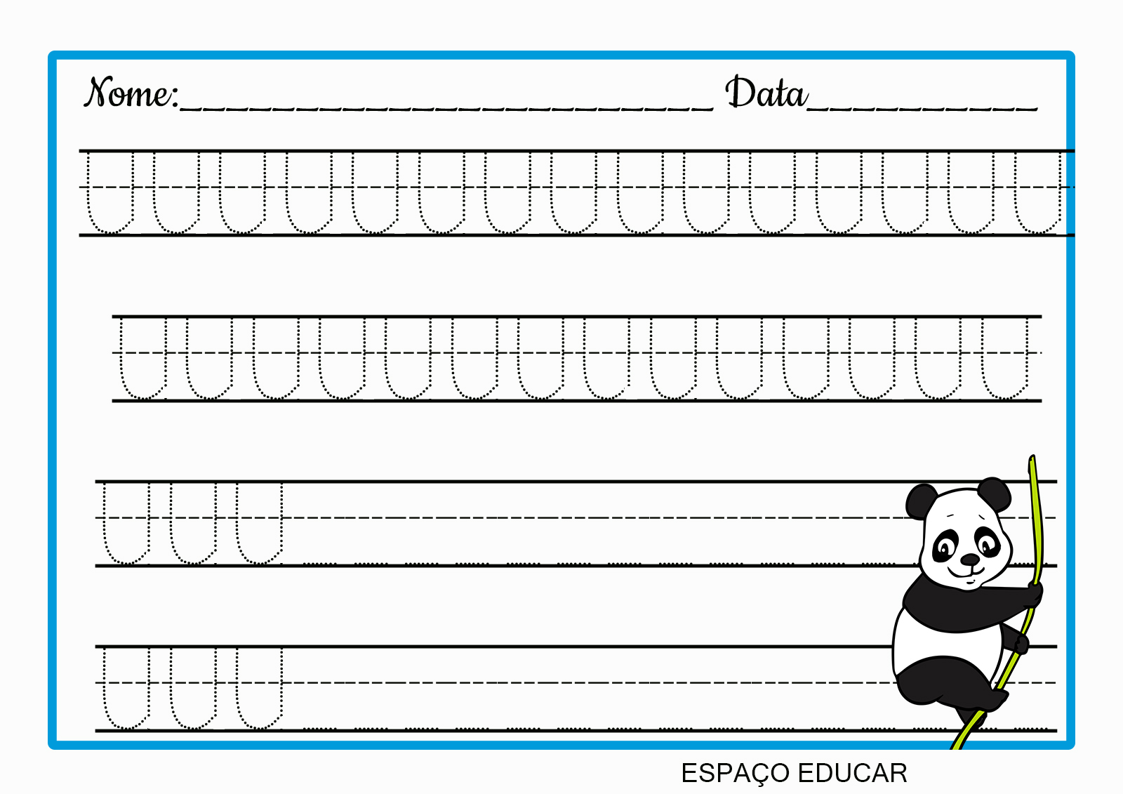 Caligrafia colorida letra bastão alfabeto Letra U-ESPAÇO EDUCAR