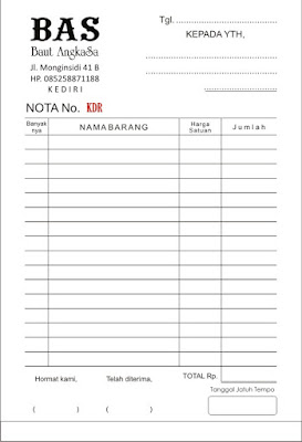 Contoh Nota Bon Kosong | Percetakan di Malang | Cetak murah dan ...