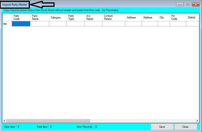 Import Party Master Help Guide