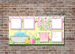 BLJ Graves Studio: Fun In The Tub, Bath Time, PRINTED Scrapbook Pages