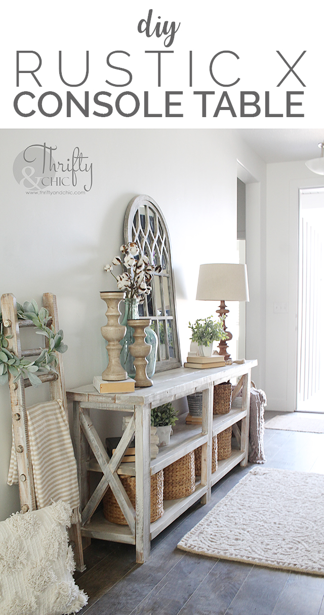 DIY Rustic X Console Table