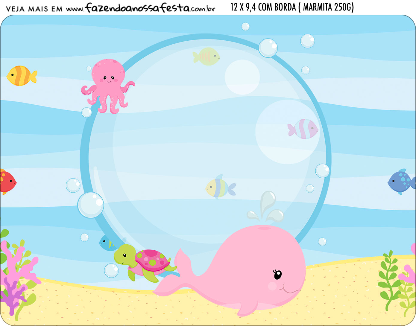 Bajo el Mar Bebés en Rosa y Celeste: Etiquetas para Candy Bar para ...