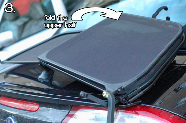 Saab 9-3 convertible : folding the wind deflector ~ SAABISM