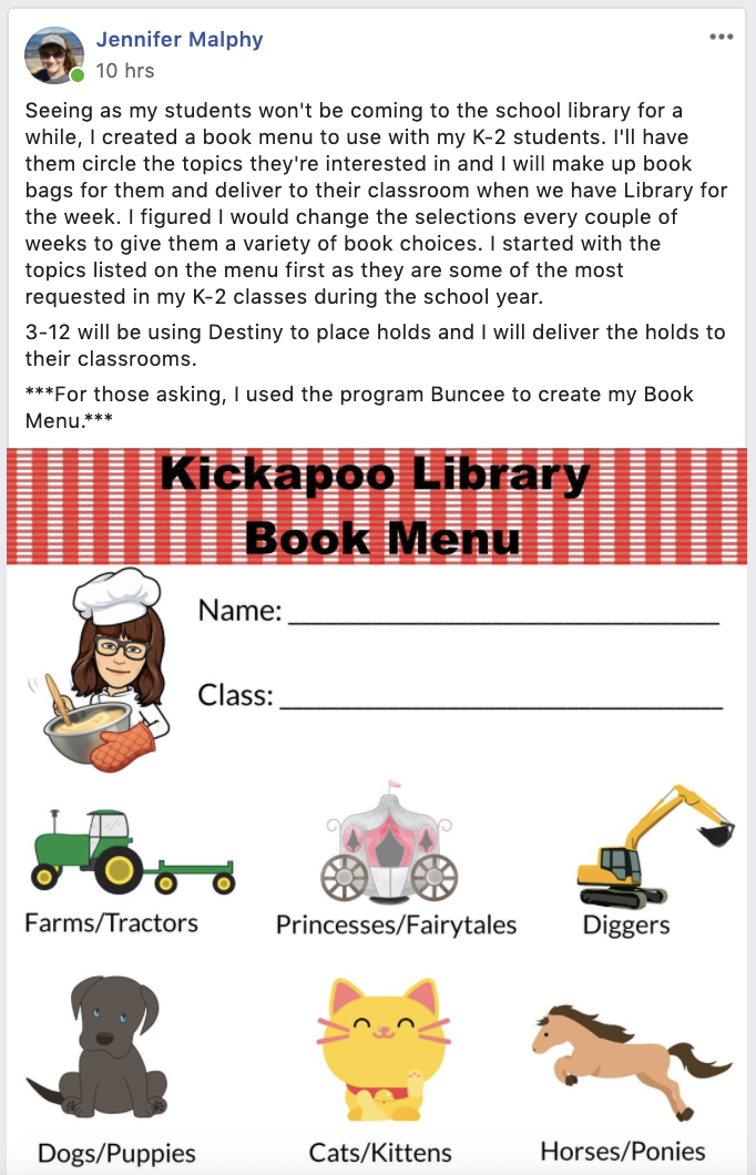 The Library Voice: Buncee Library Book Menus Are Here!