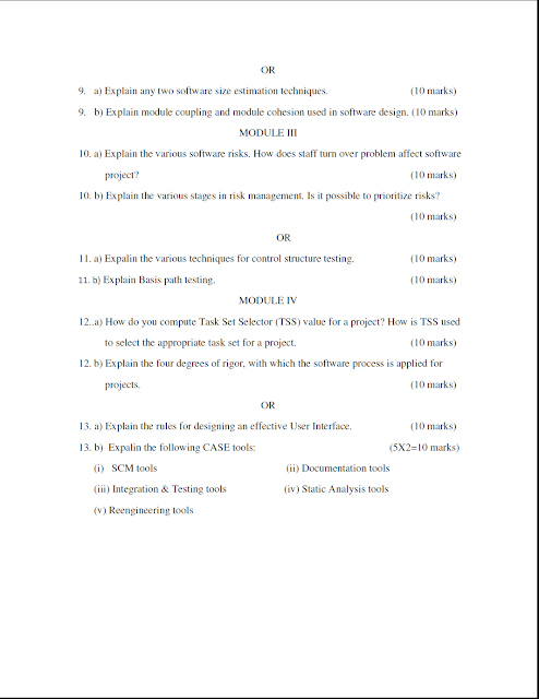 Kerala University BTech Software Engineering And Project Management ( R ...