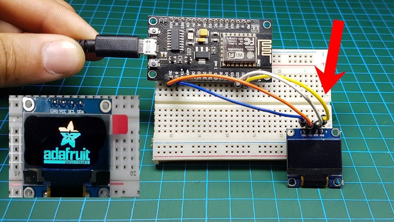 كيفية استخدام شاشة مقاس 0.96 بوصة SSD1306 OLED لعرض الصور او الكتابة ...
