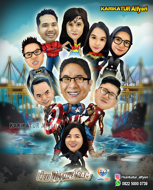 Frame Karikatur Avenger Team