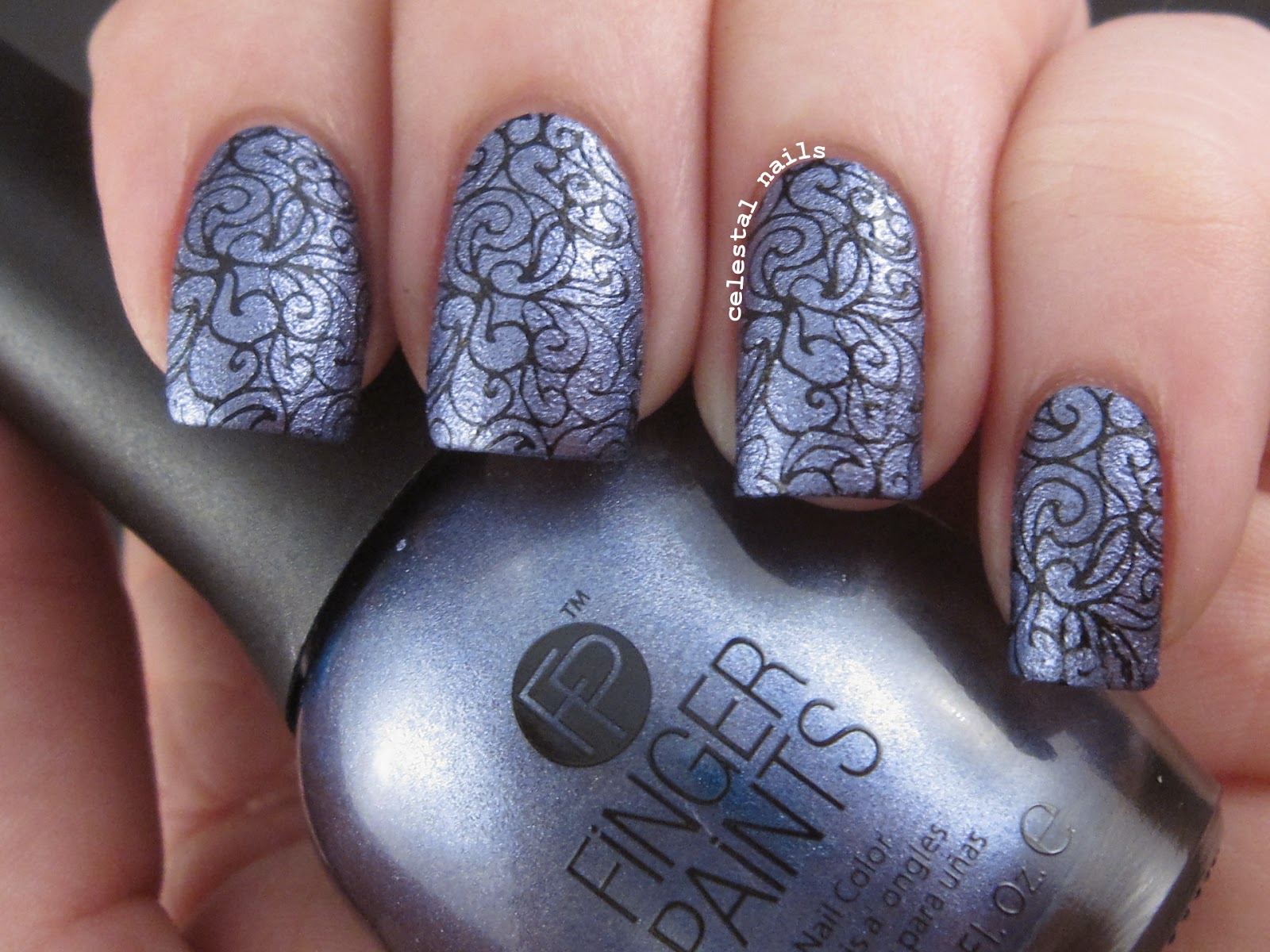 Textured Swirls Nail Art Celestal Nails