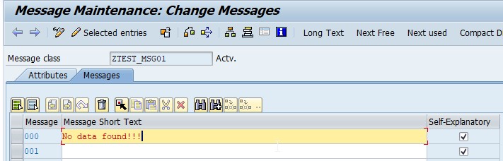 Messages - SAP ABAP