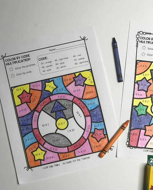 An Apple For The Teacher: New Years Color By Number Worksheets