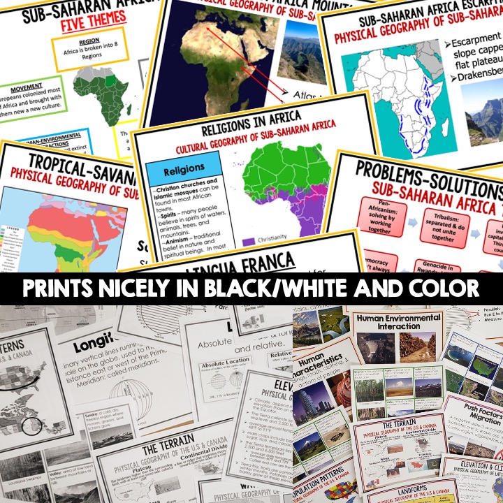 World Geography Anchor Charts, Word Walls, Bellringers, Gallery Walks ...