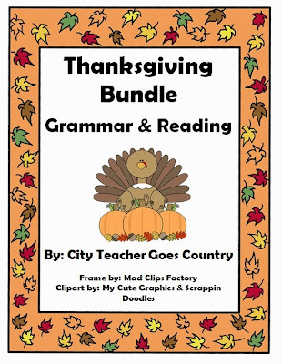 City Teacher Goes Country: Thanksgiving Classroom Items