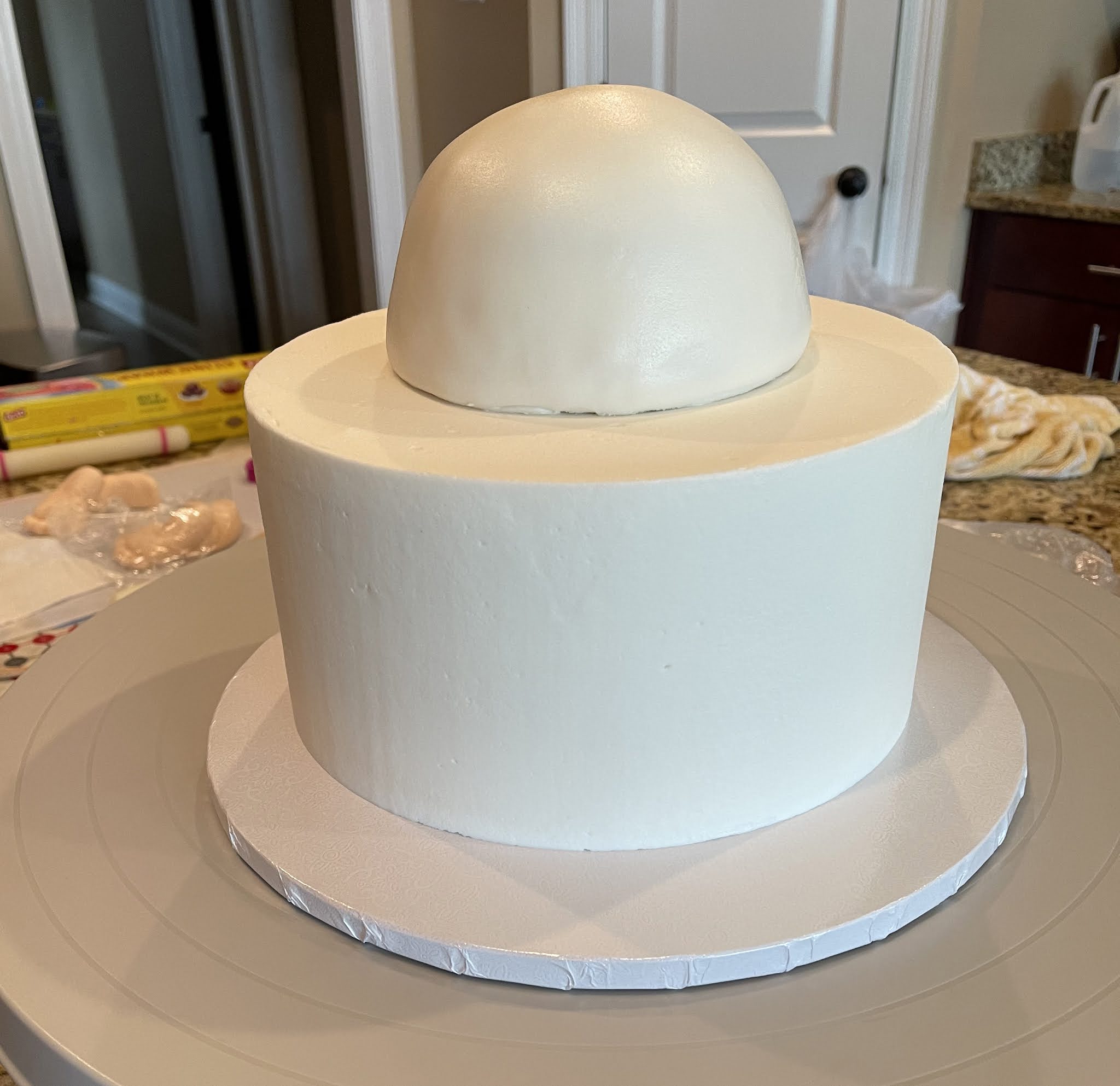 The Bake More: Easy Baby Bottom Cake - Feet made with cookie cutters