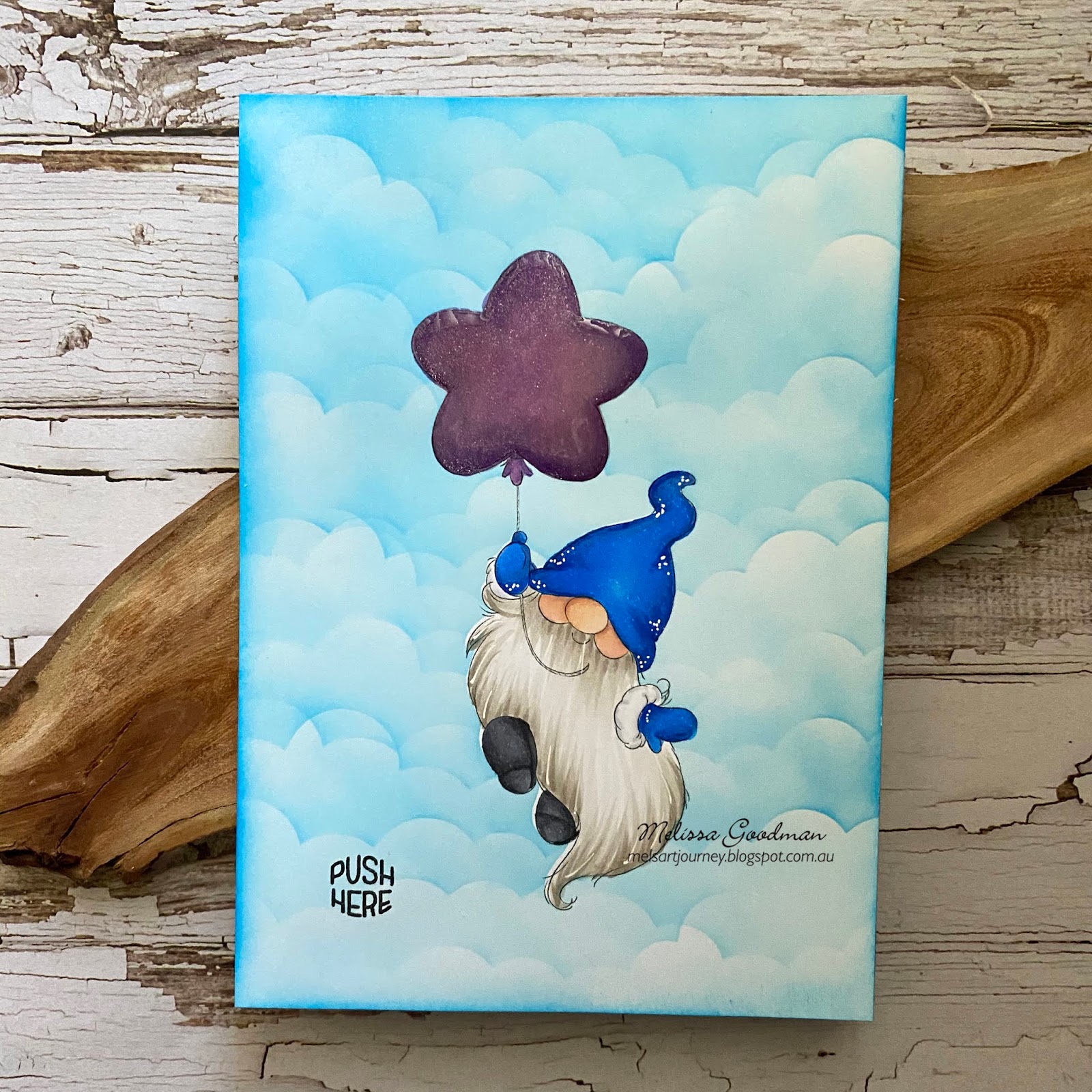 Mel's Art Journey: Flying Gnome with Air Balloon